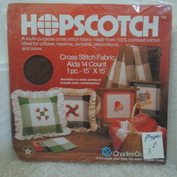 Hopscotch | Office | Charles Craft Hopscotch Cross Stitch Fabric Aida 4 ...